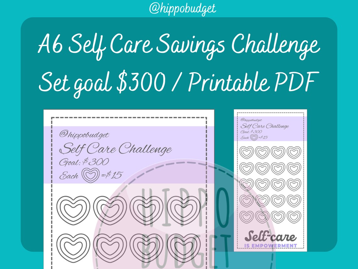 Printable Savings Challenge Self Care Savings A6 Size - Etsy