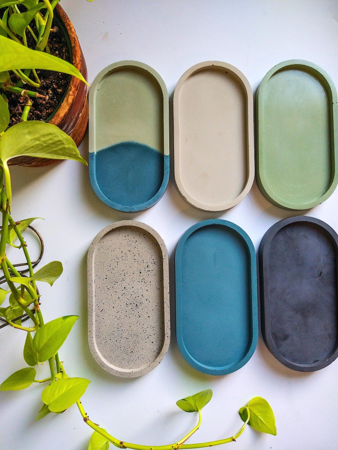 Concrete Tray, Oval Tray, Catchall Tray,key Tray, Candle Tray,concrete ...