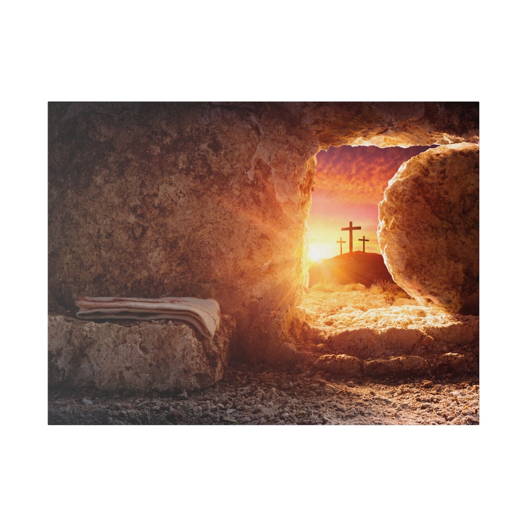 Resurrection of Jesus Canvas Art, Empty Tomb - Religious Easter Decor ...