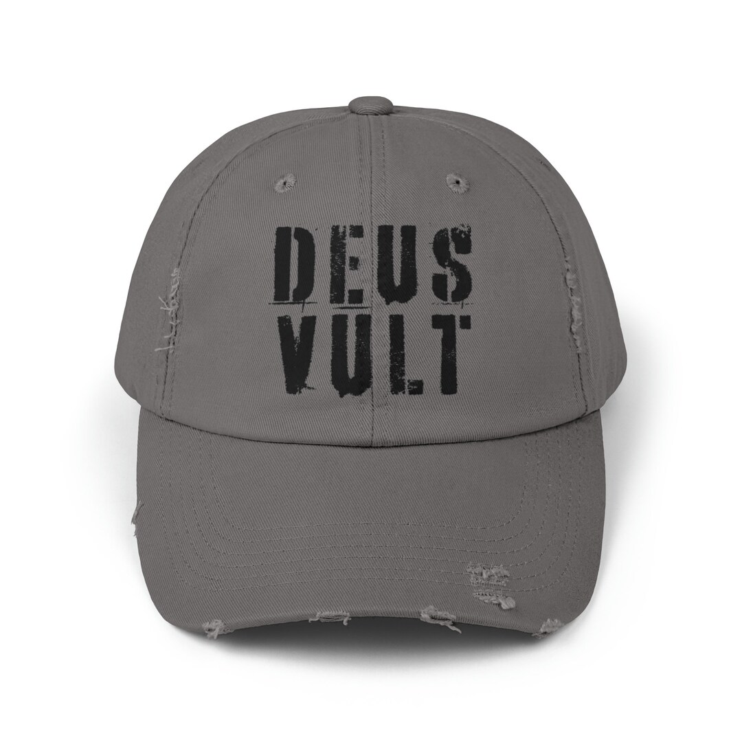 Deus Vult Catholic Distressed Cap, Latin, Crusader Cross Hat, Knight ...