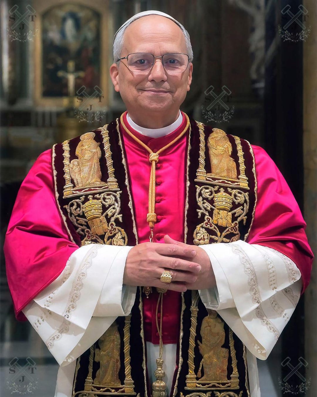 Official Portrait of Pope Leo XIV, Supreme Pontiff of the Holy Roman ...