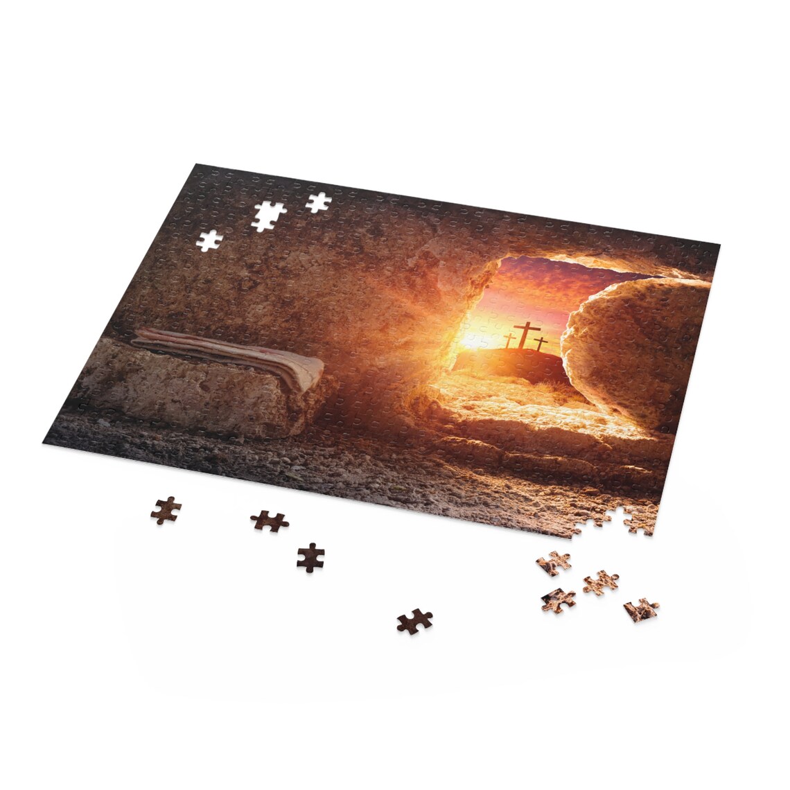 Three Crosses & Empty Tomb Puzzle 120, 252, 500-piece, Christian Gift ...