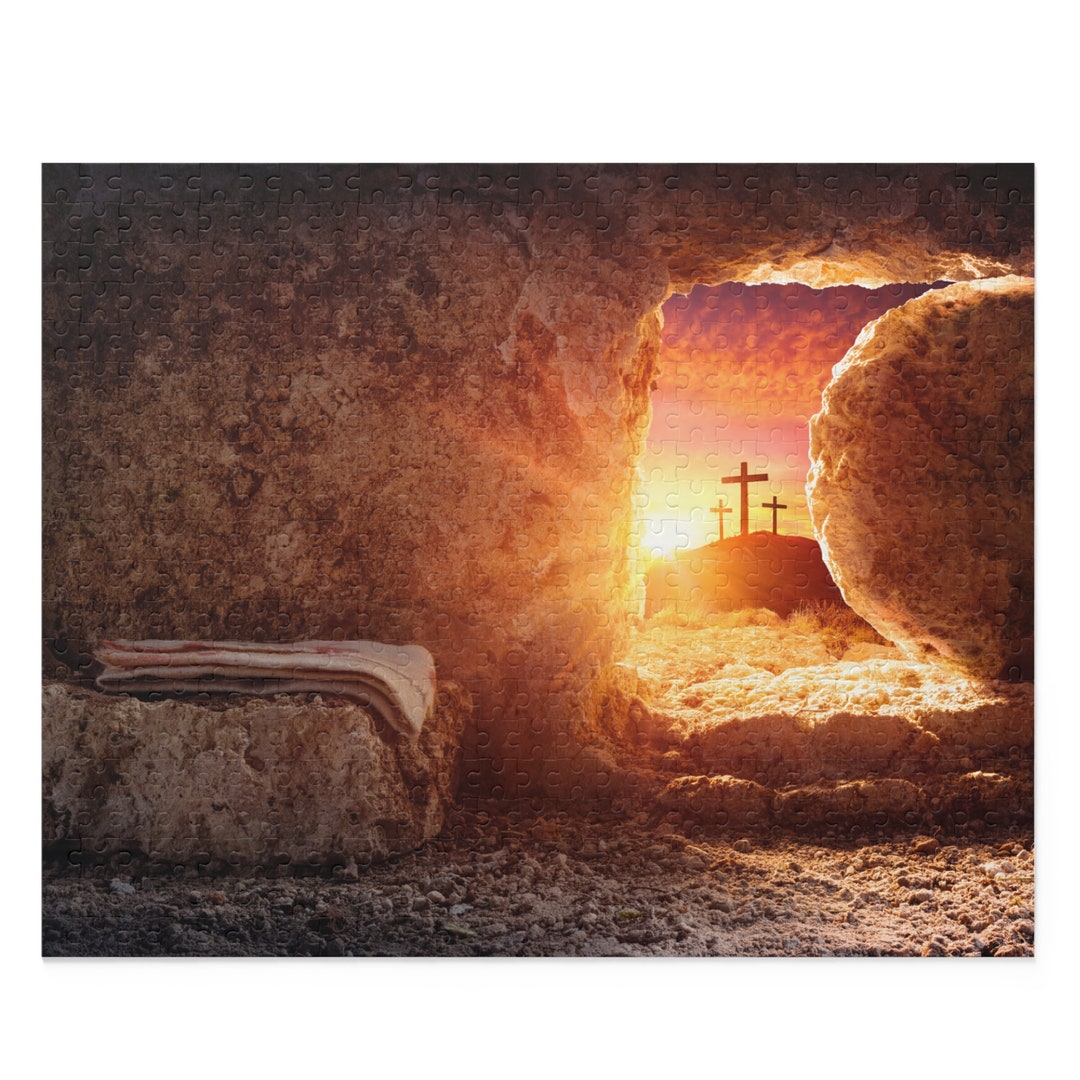 Three Crosses & Empty Tomb Puzzle (120, 252, 500-piece), Christian Gift ...