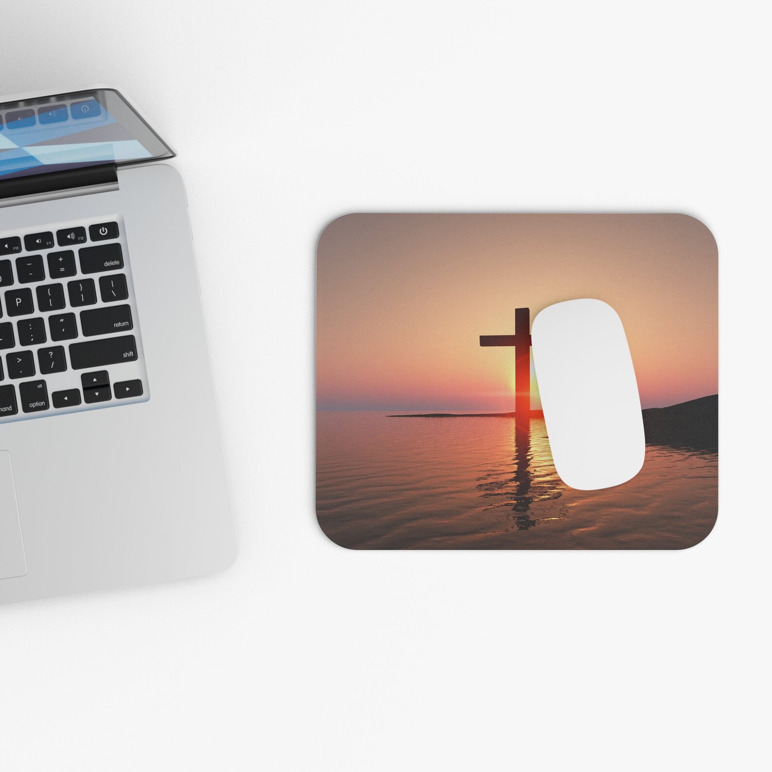 Cross Over Water, Resurrection of Jesus Christ Mouse Pad Religious ...