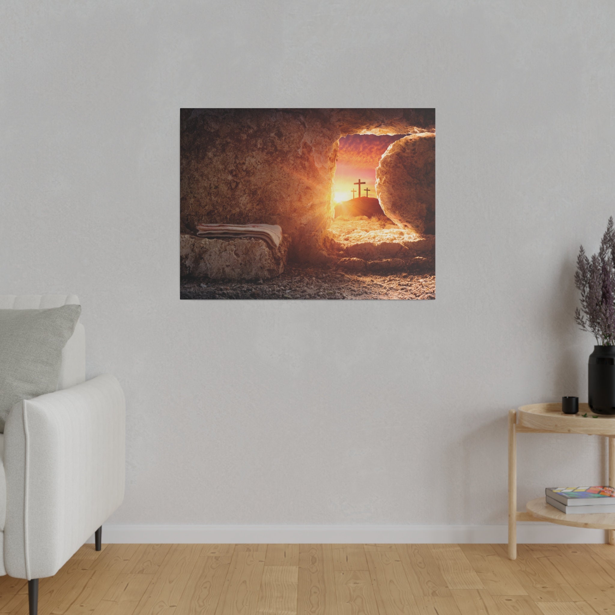 Resurrection of Jesus Canvas Art, Empty Tomb - Religious Easter Decor ...