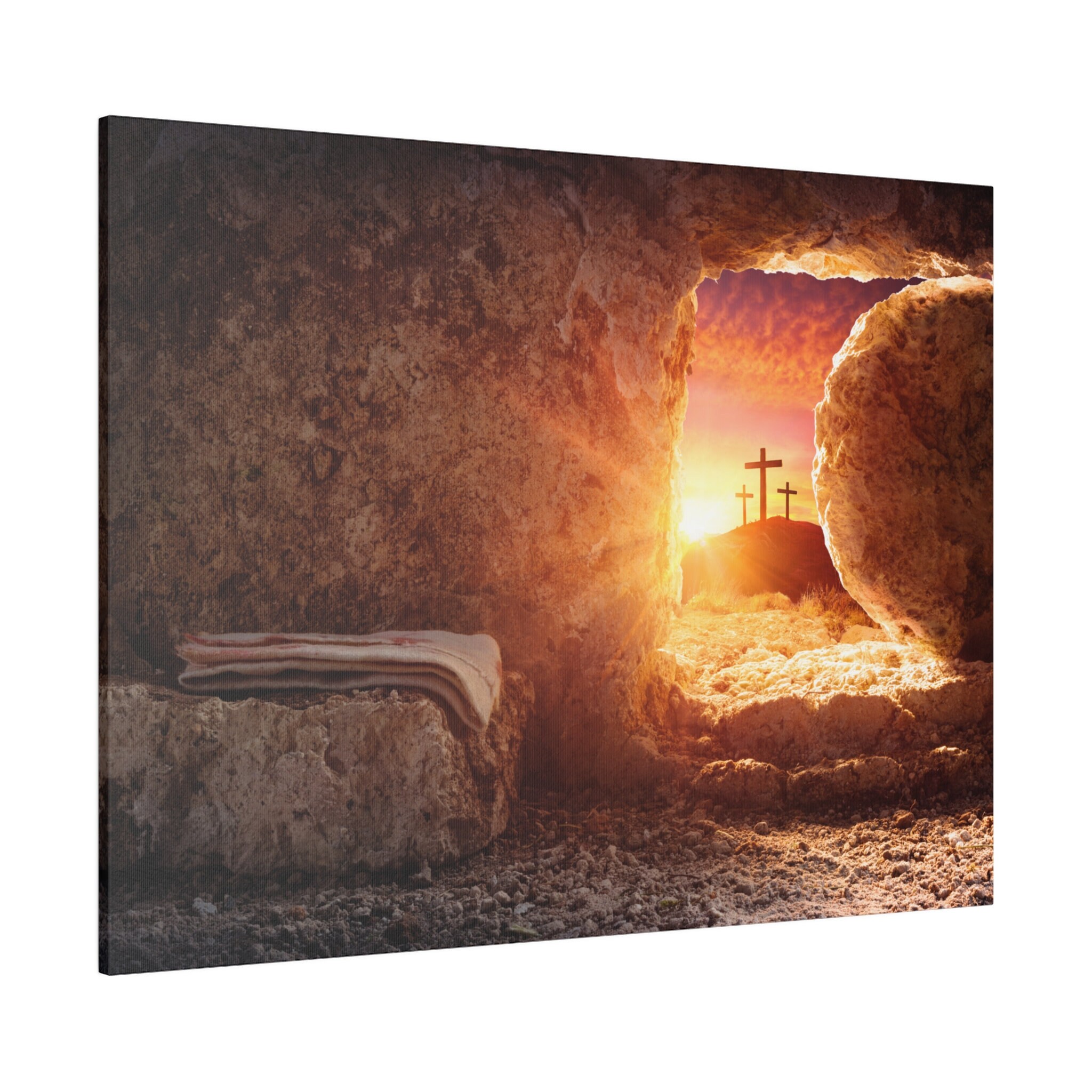 Resurrection of Jesus Canvas Art, Empty Tomb - Religious Easter Decor ...