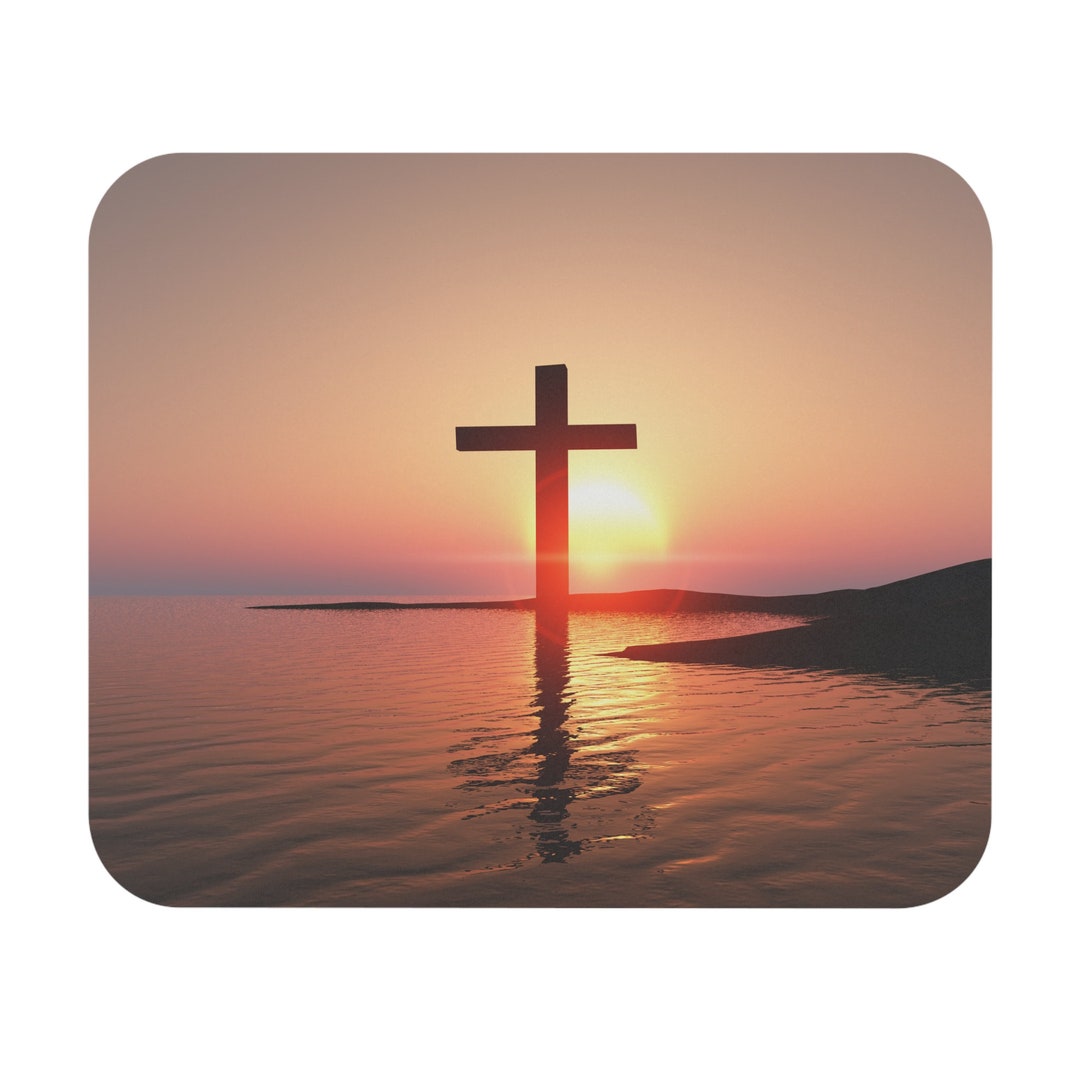 Cross Over Water, Resurrection of Jesus Christ Mouse Pad Religious ...