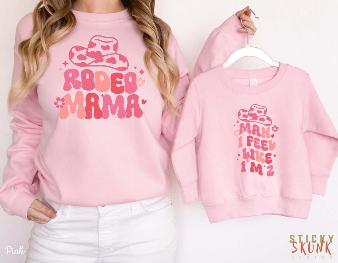 Rodeo Mom Dad Matching Family Custom Birthday Cowboy Sweatshirt Retro ...