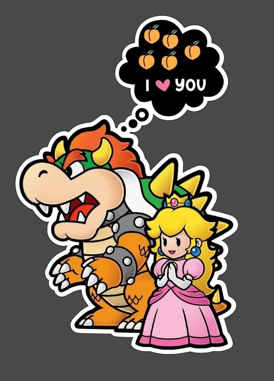 BOWSER and PEACH SONG Vinyl Waterproof Sticker 6" X 9" - Etsy