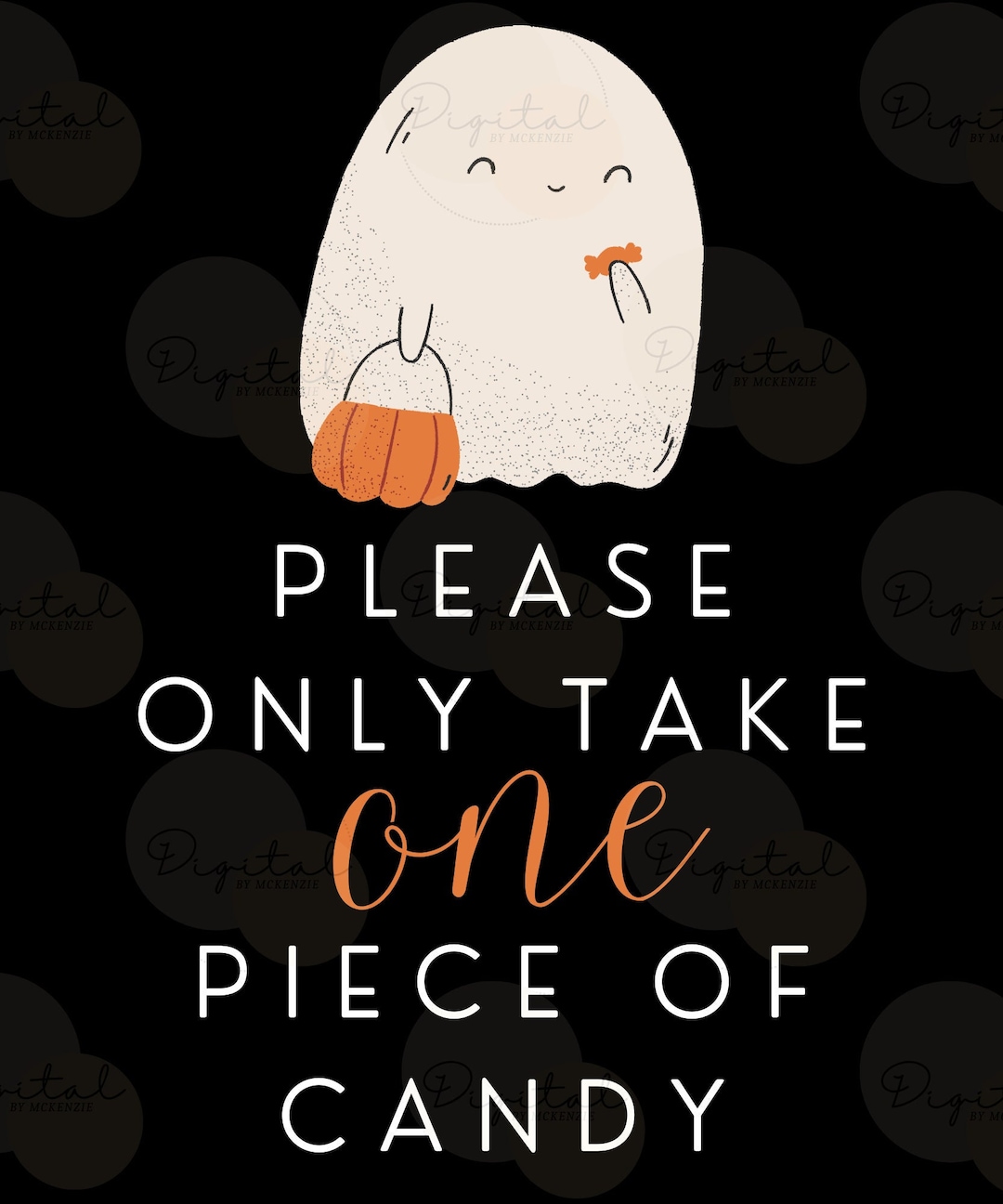 Halloween Candy Sign, Digital Print, Please Only Take One, Trick or ...