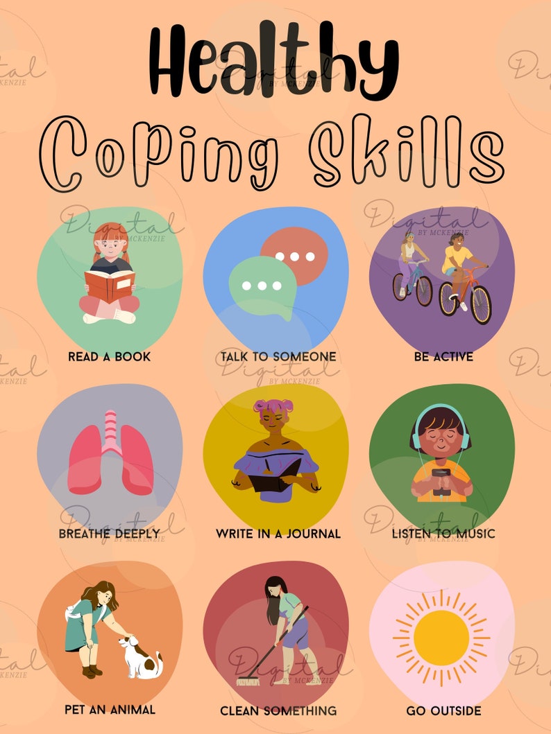 Healthy Coping Skills, Digital Print, Boho Decor, Coping Skills for ...