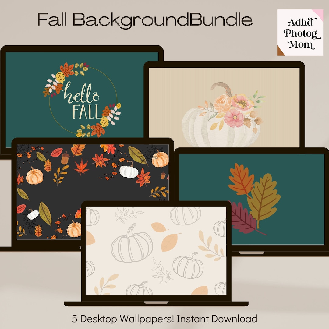 FALL BUNDLE Desktop Wallpaper Pack Digital Wallpaper Autumn Background ...