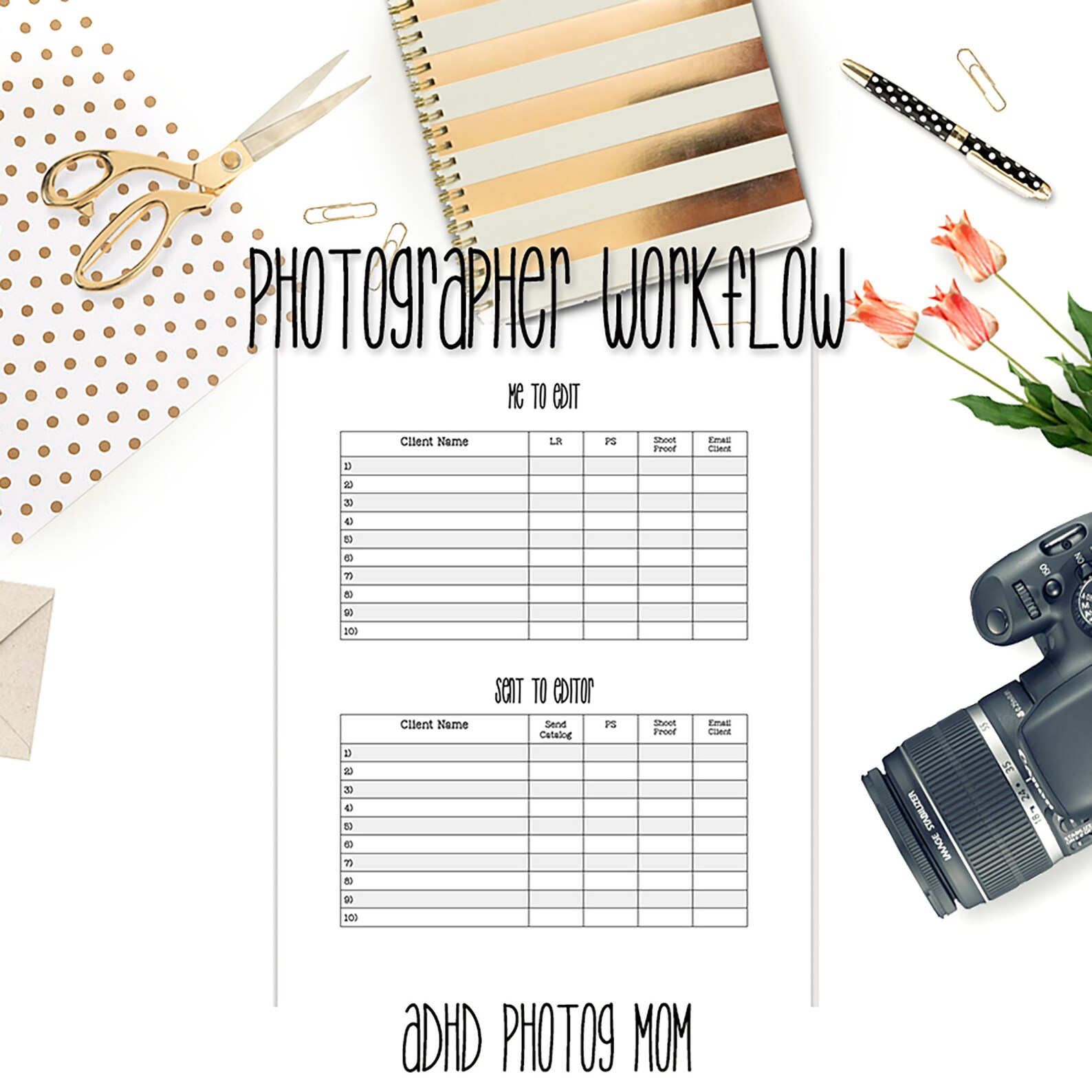 Photographer Workflow Check List With Editor, Photographer to Do List ...