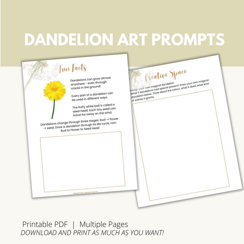 Dandelion Writing Pack, Nature-themed Creative Writing Activities ...