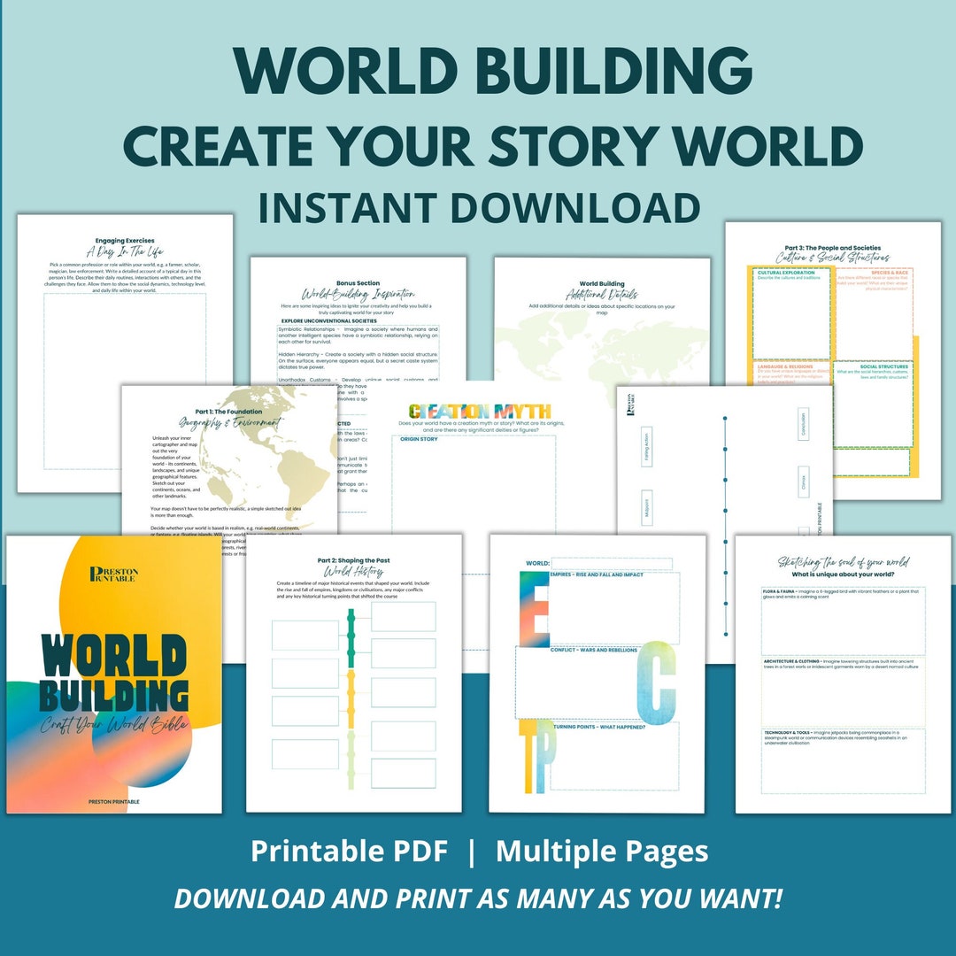 World Building for Writers, Author's World Building Worksheets ...