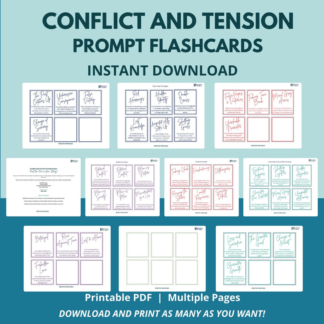 Conflict and Tension Flashcards, Author Flashcards, Writing Flashcards ...