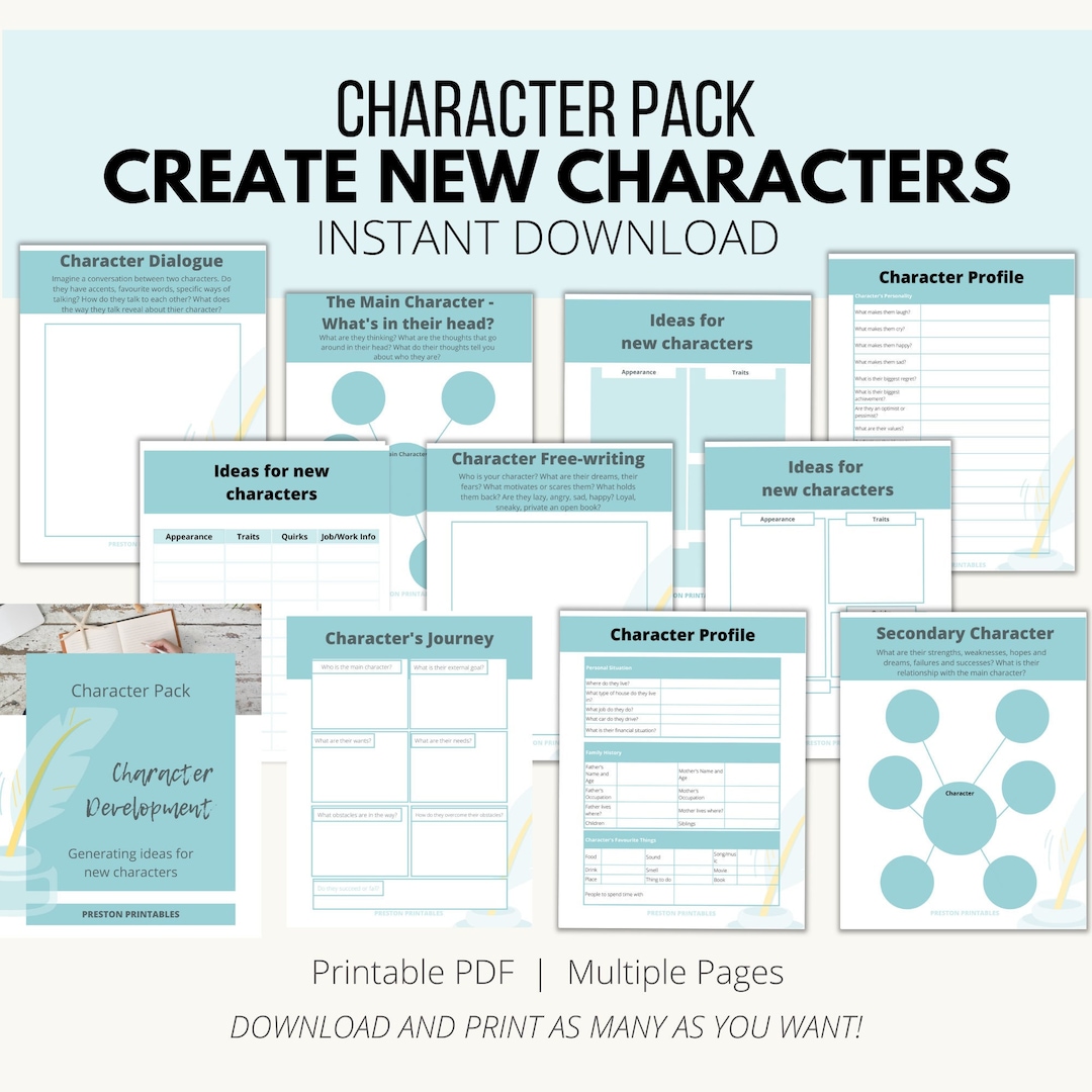 Character Pack, Writers Character Pack, Character Development ...