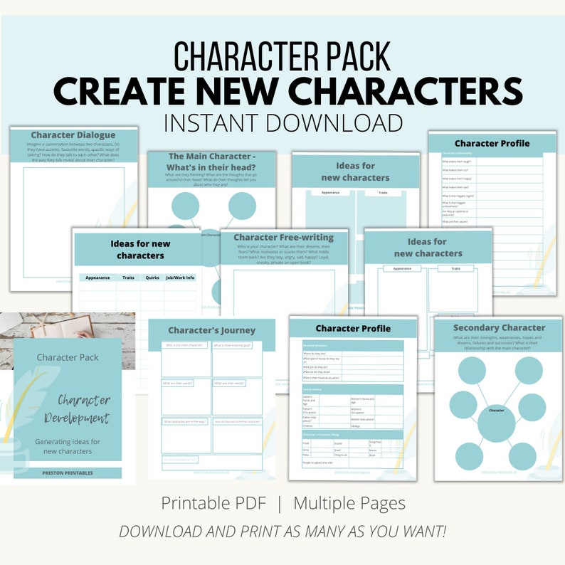 Character Pack, Writers Character Pack, Character Development ...