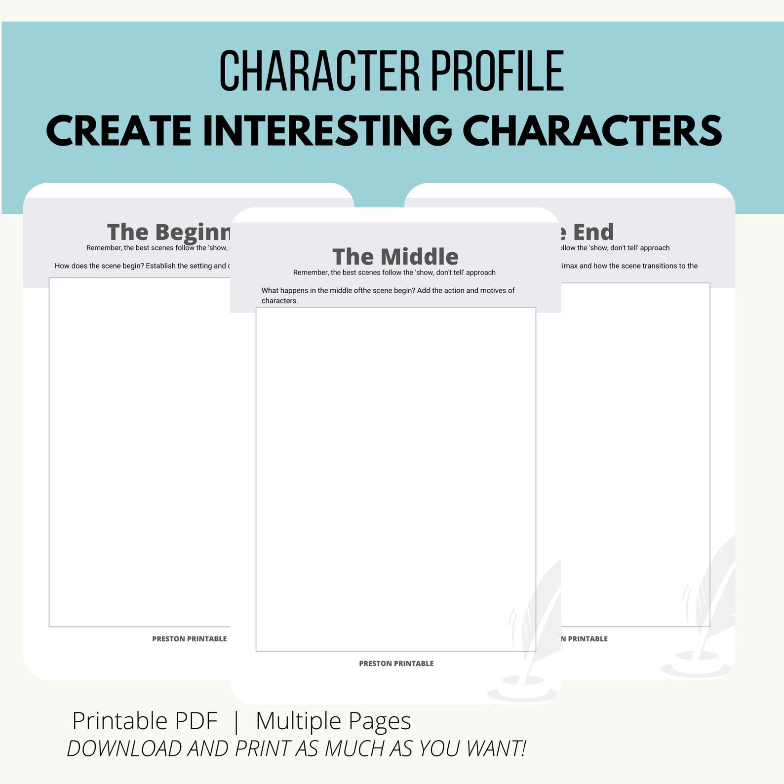 Create a Scene Template, Plotting Scenes Template, Developing Scene ...