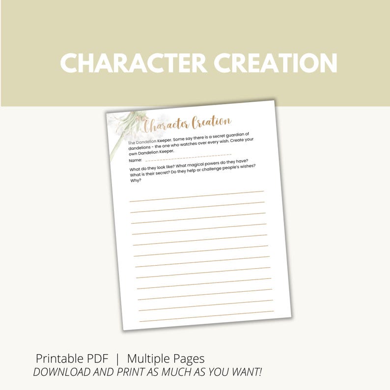Dandelion Writing Pack, Nature-themed Creative Writing Activities ...