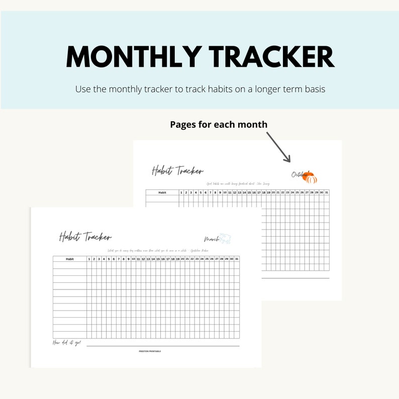 Habit Tracker Printable, Weekly Habit Tracker, Monthly Habit Tracker - Etsy