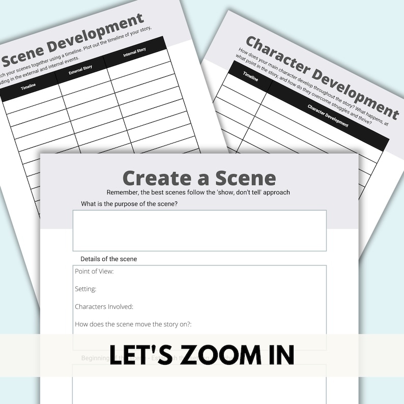 Create a Scene Template, Plotting Scenes Template, Developing Scene ...