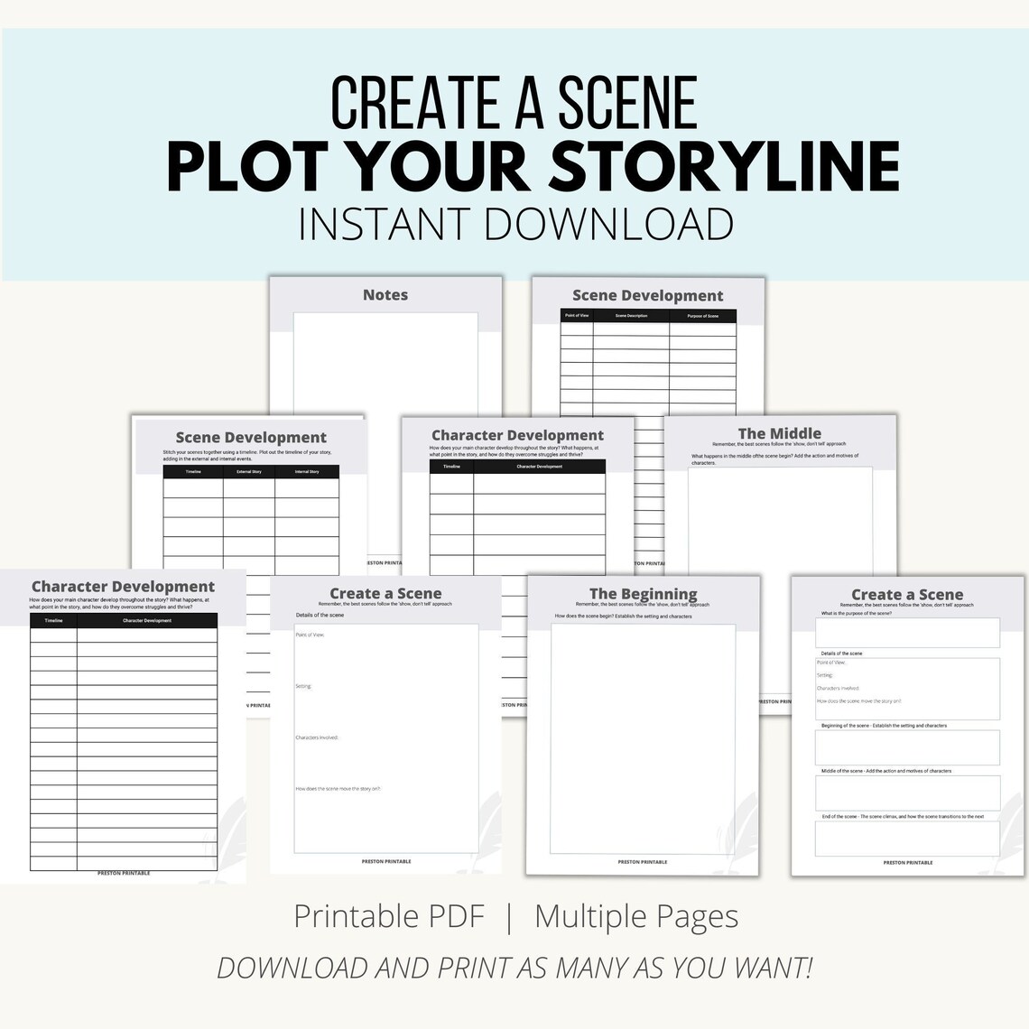 Create a Scene Template, Plotting Scenes Template, Developing Scene ...