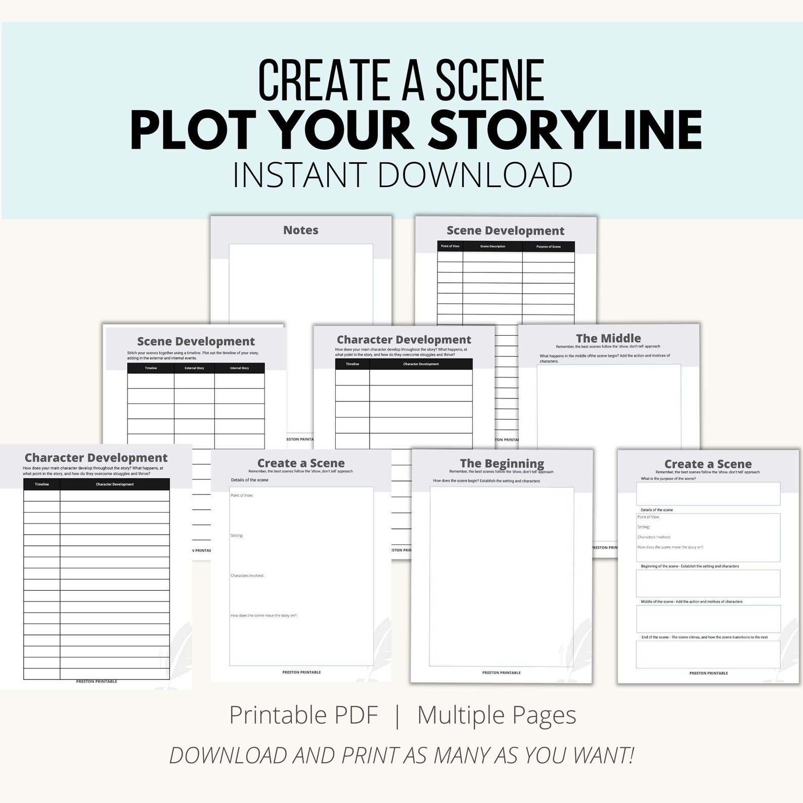 Create a Scene Template, Plotting Scenes Template, Developing Scene ...