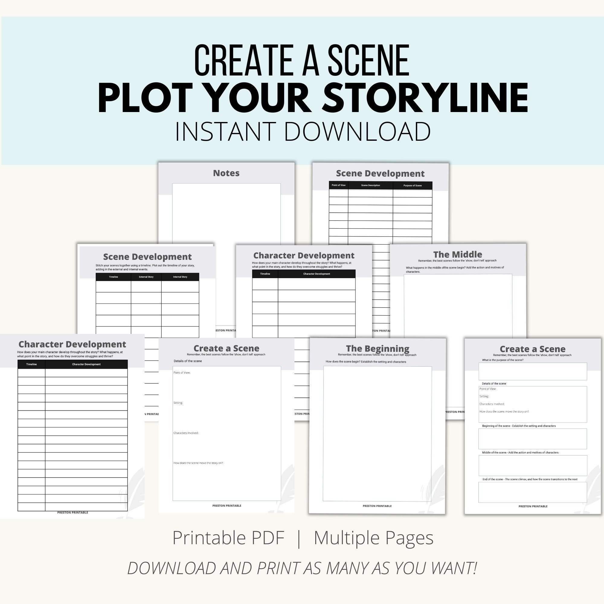 Create a Scene Template, Plotting Scenes Template, Developing Scene ...