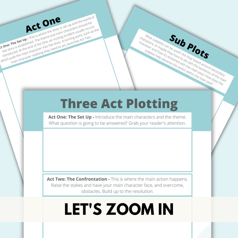 Plotting Template, Three Act Plot Template, Plot Your Story Template ...