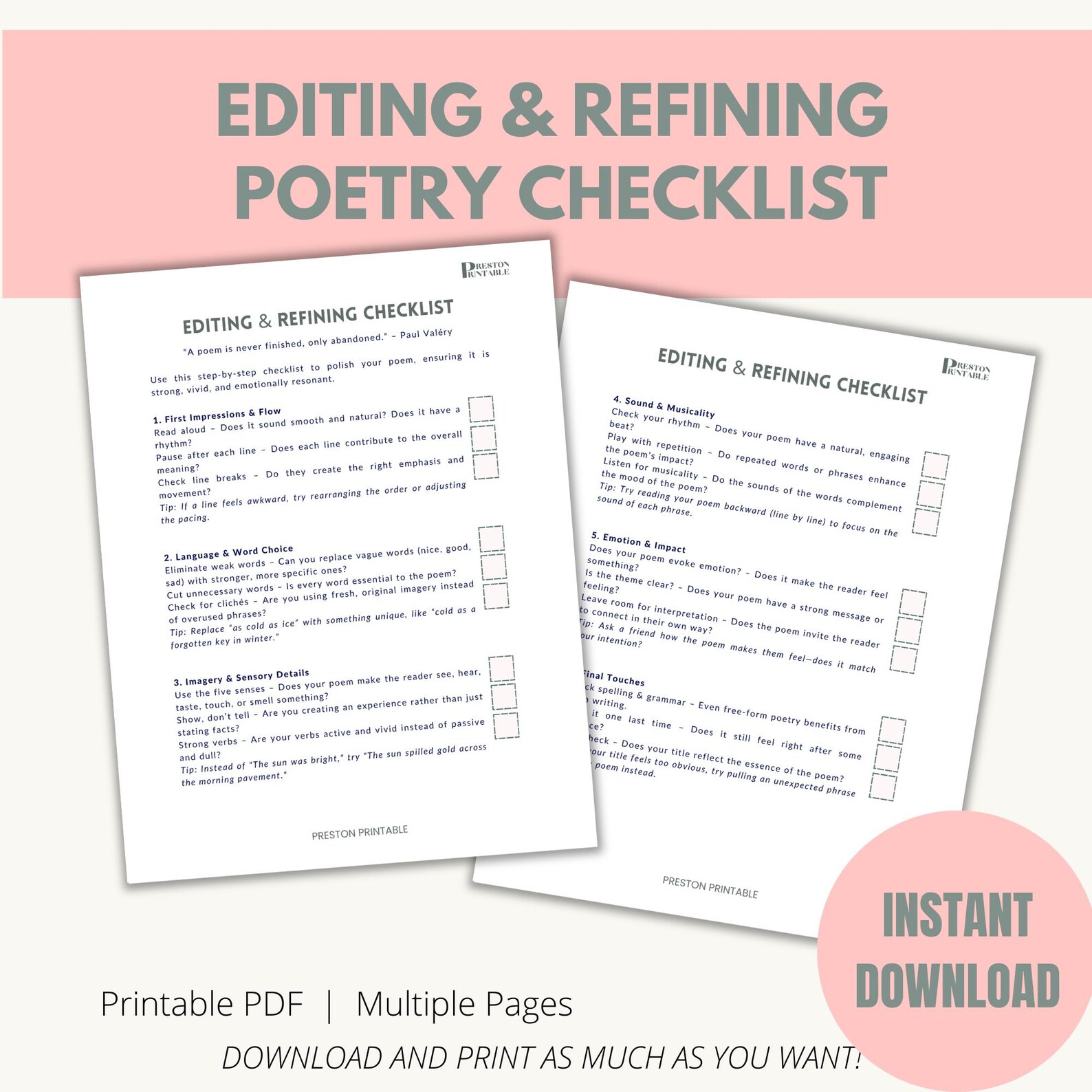Poetry Writing Workbook, Poetry Challenge, Poetry Guide for Beginners ...