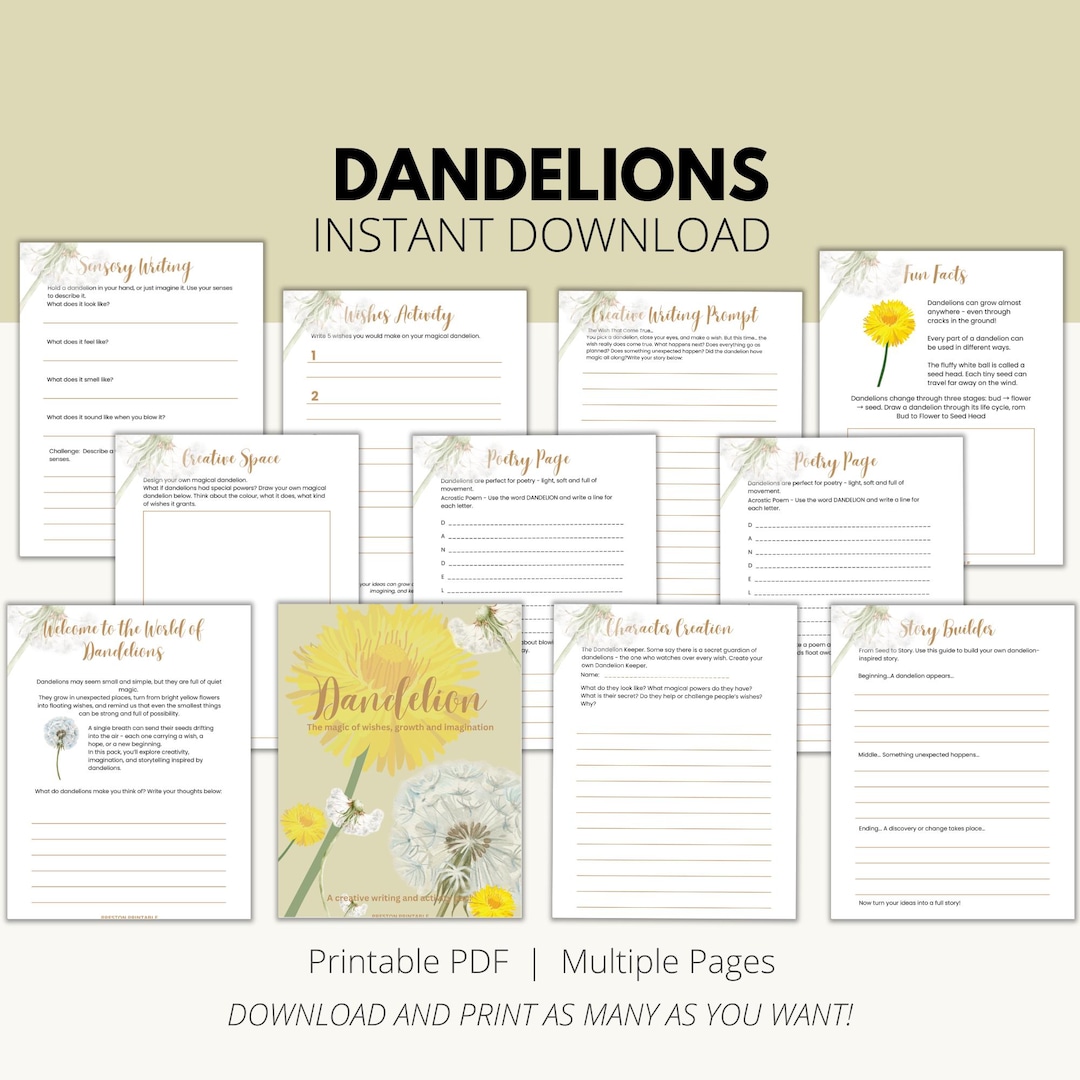 Dandelion Writing Pack, Nature-themed Creative Writing Activities ...
