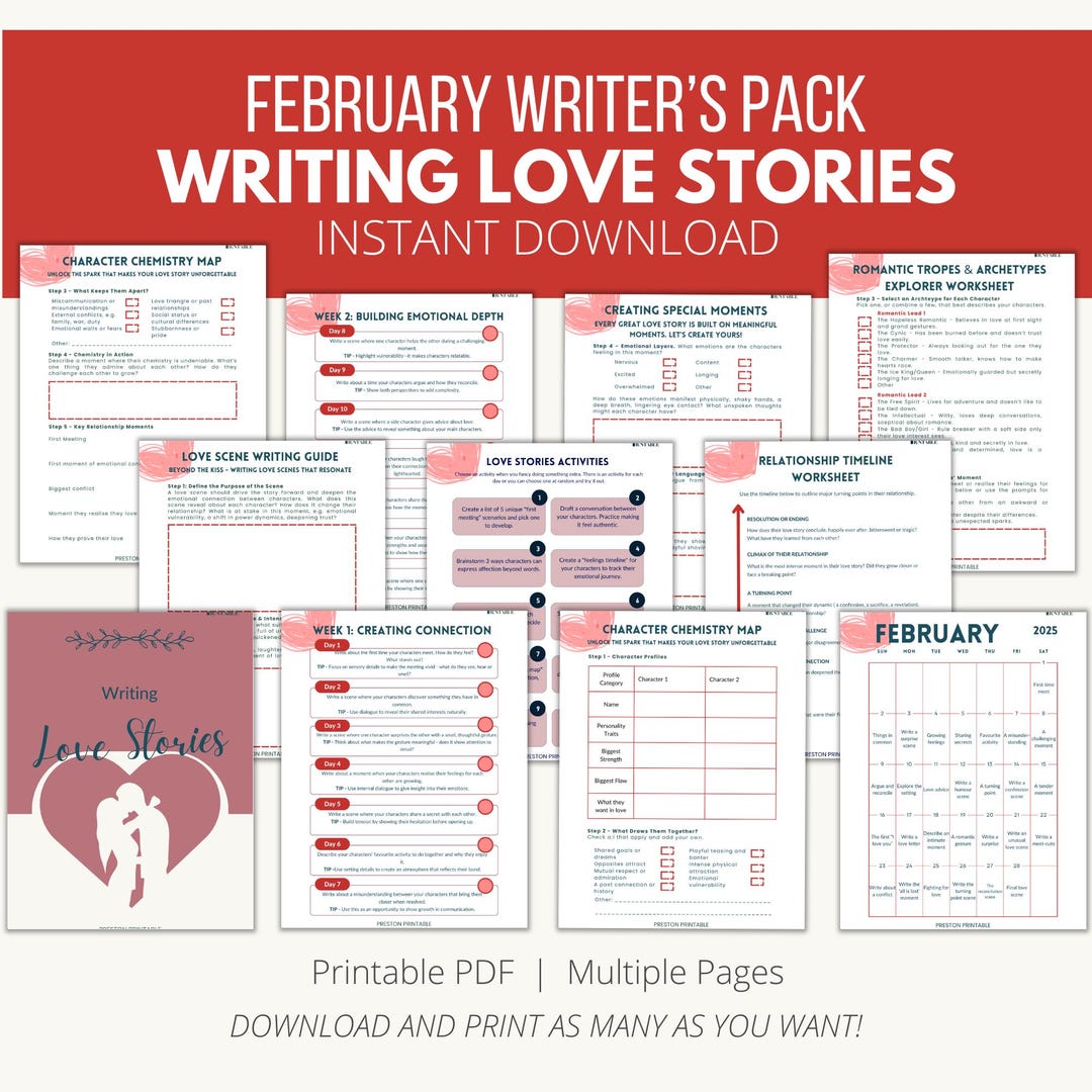Writing Love Stories Workbook, Writing Romance Workbook, Writing ...