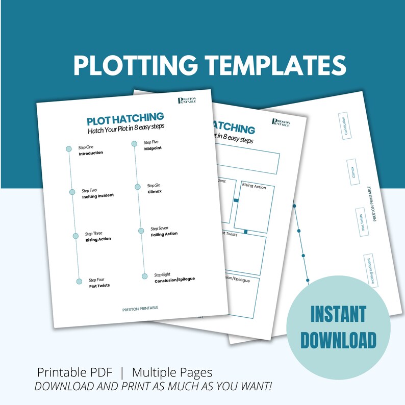 Plotting Worksheets, Printable Plotting Worksheets, Story Plotting, 8 ...