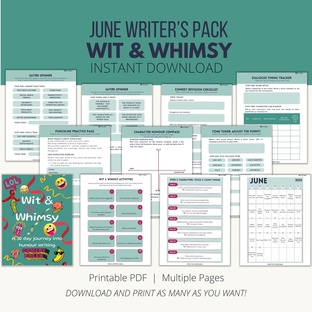 Wit and Whimsy, 30-day Humour Writing Challenge for Adults, Funny ...