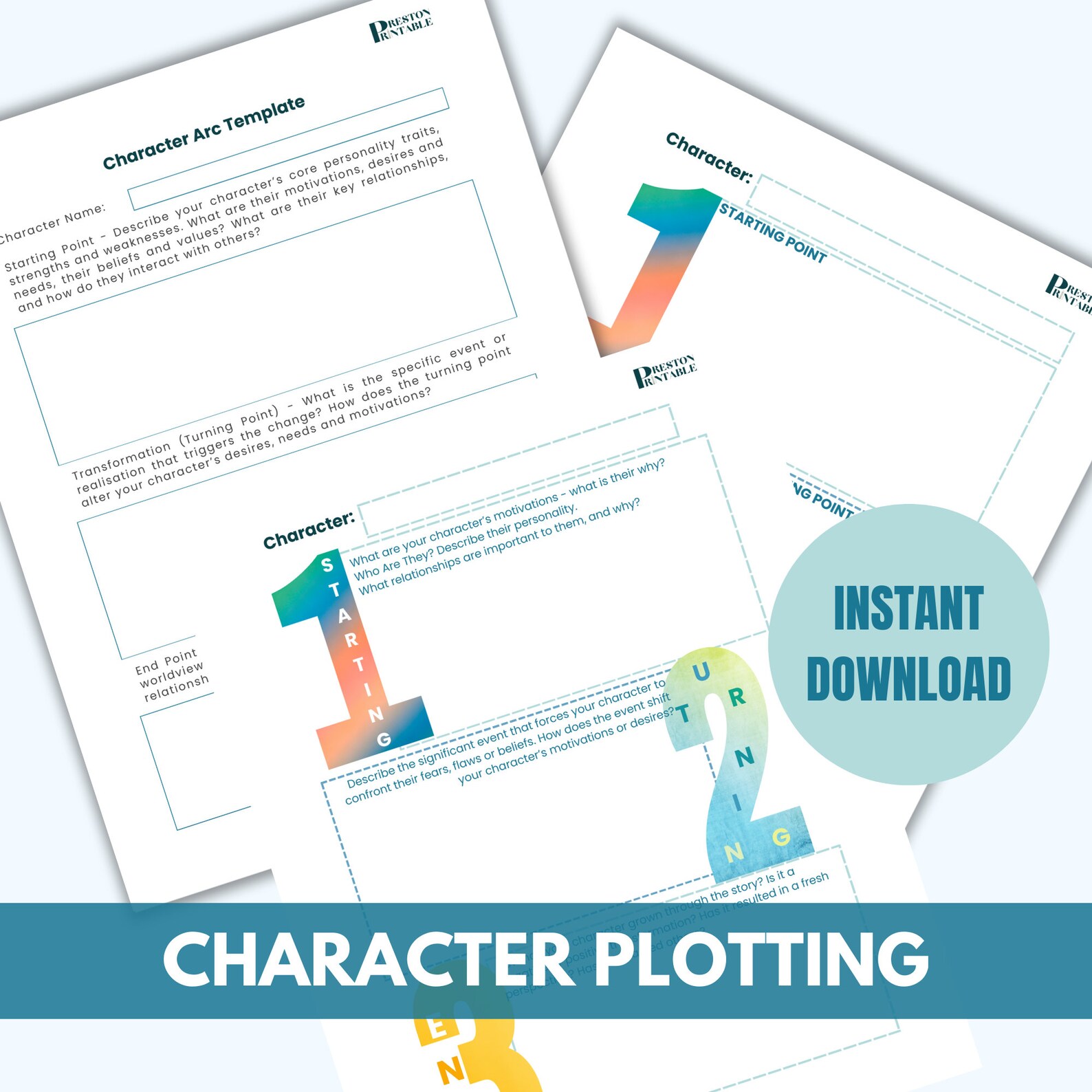 Plotting Worksheets, Printable Plotting Worksheets, Story Plotting, 8 Point Plot Planning, Story ...