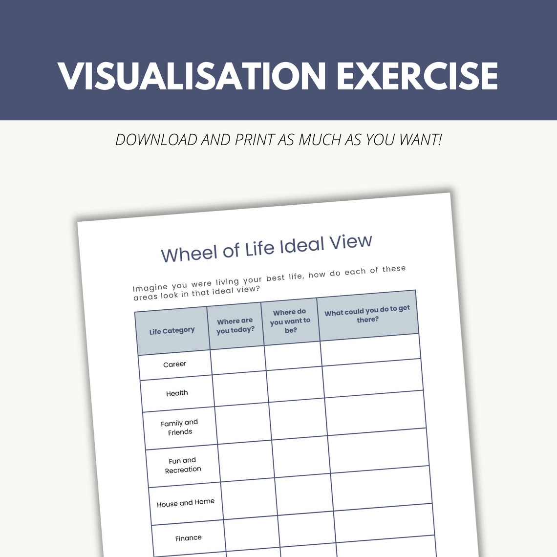 Wheel of Life Printable | Wheel of Life Template | Wheel of Life ...