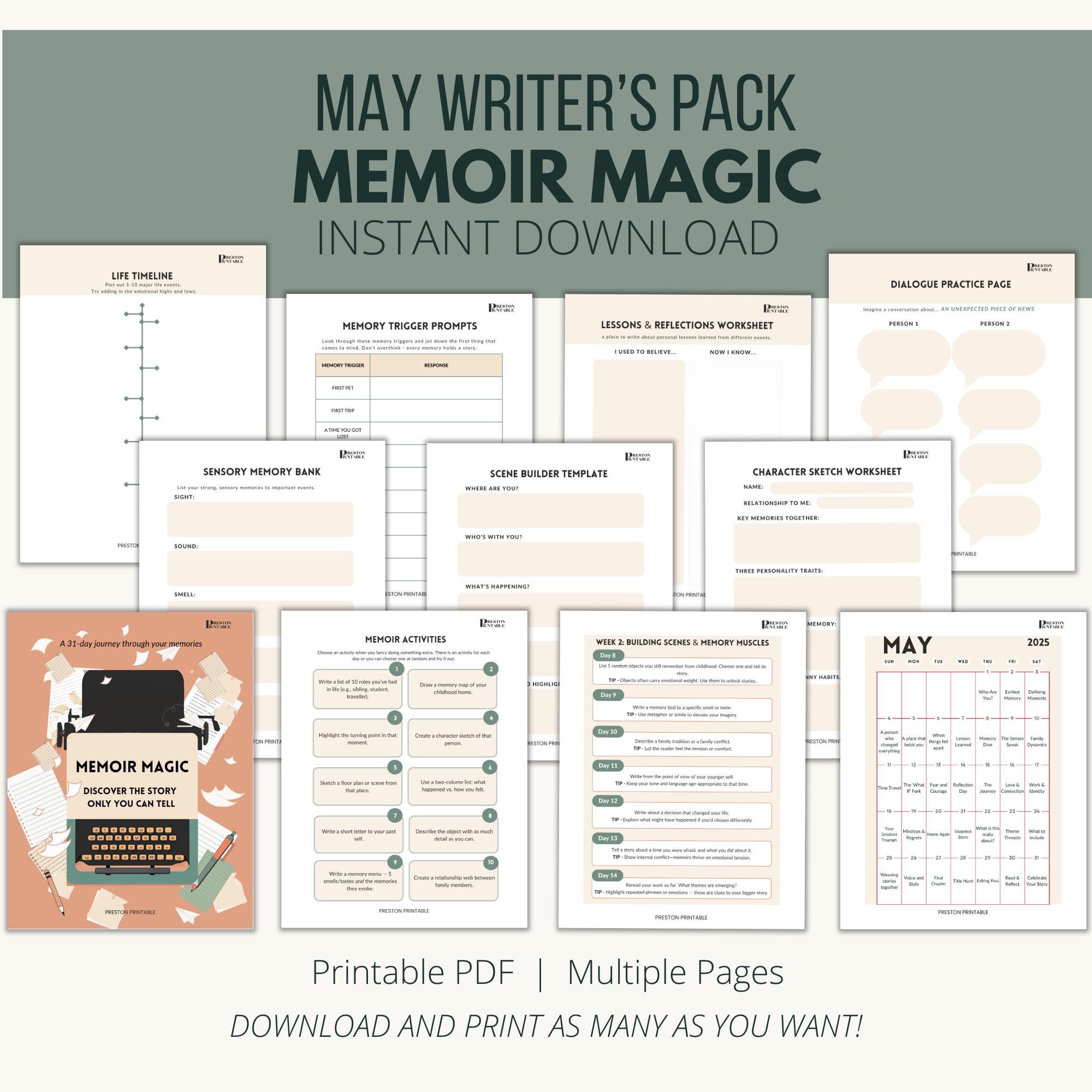 Memoir Magic Workbook, Write Your Own Memoir, Memoir Writing, Writing ...