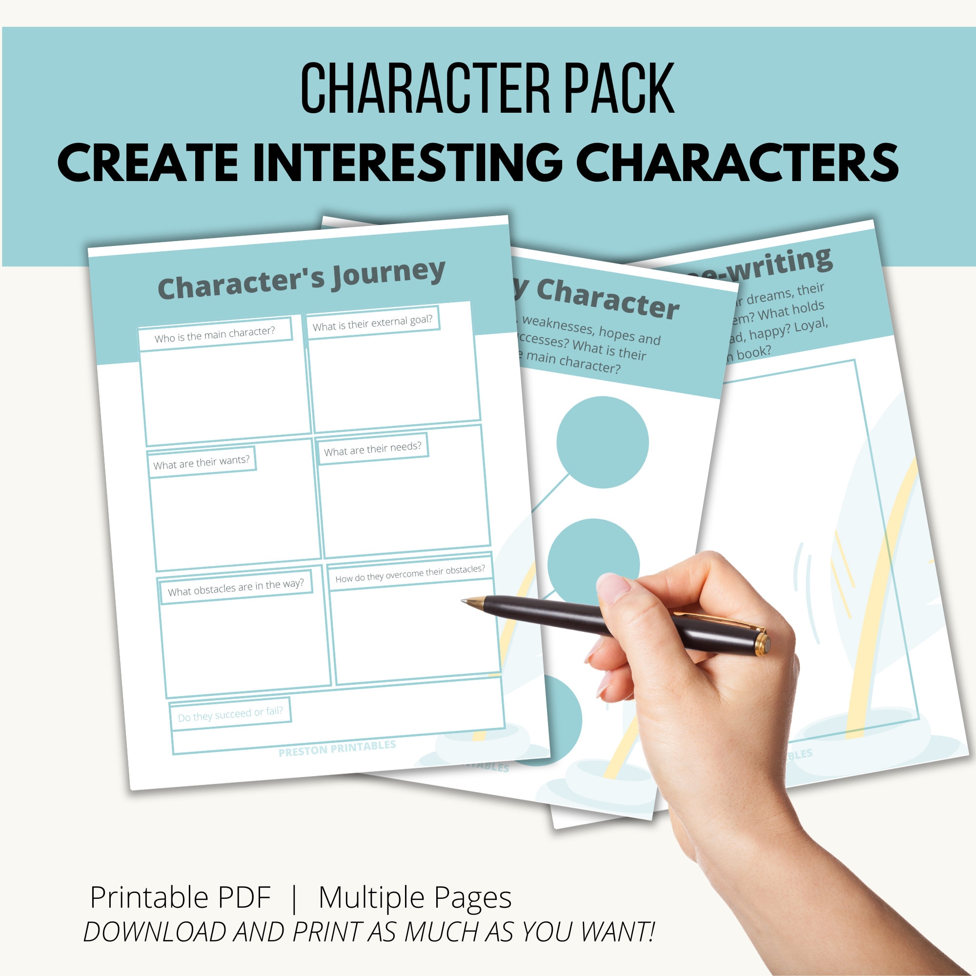 Character Pack, Writers Character Pack, Character Development ...