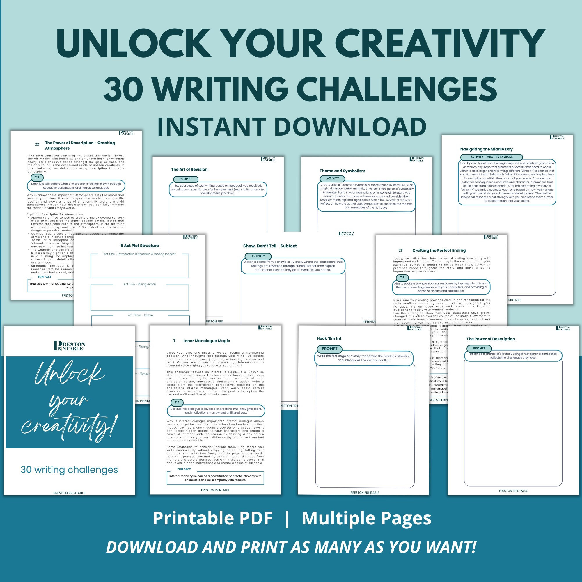 30 Writing Challenges, Writing Prompts for Authors, Creativity Prompts ...