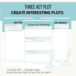 Plotting Template, Three Act Plot Template, Plot Your Story Template ...