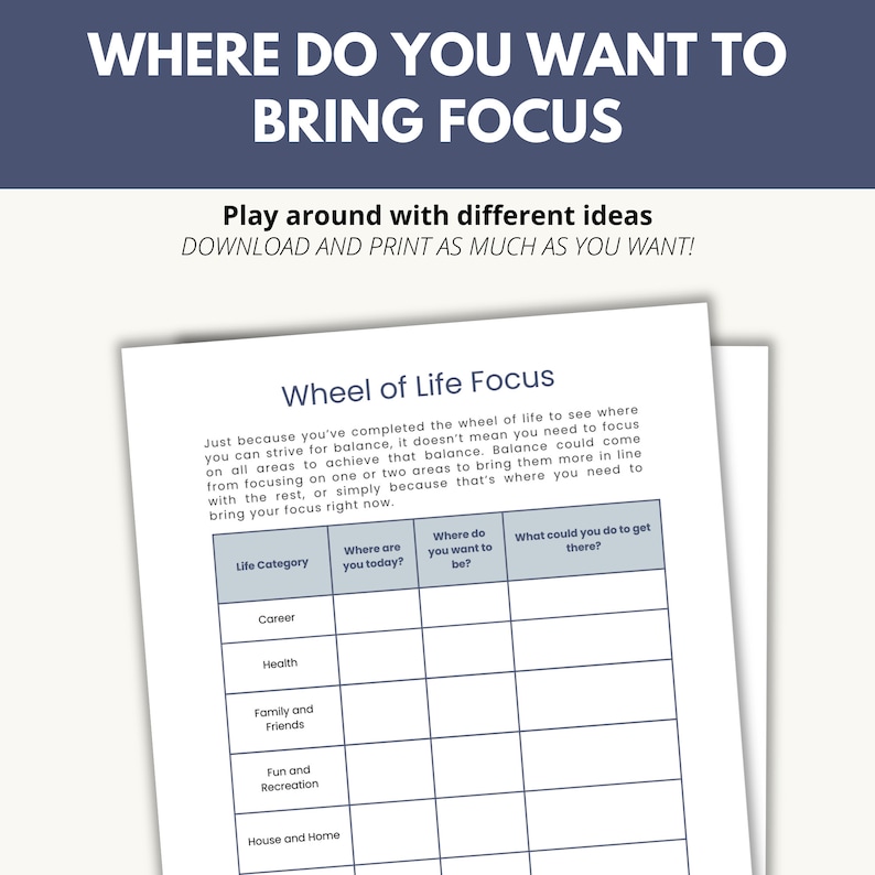 Wheel of Life Printable | Wheel of Life Template | Wheel of Life ...