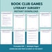 Book Club Games, Printable Book Club Games, Dissect a Book, Book Club ...