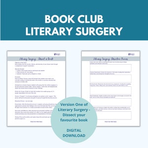 Book Club Games, Printable Book Club Games, Dissect a Book, Book Club ...