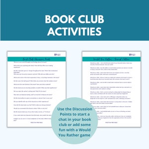Book Club Printable Cards, Book Club Bingo, Book Club Discussion Points ...