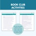 Book Club Printable Cards, Book Club Bingo, Book Club Discussion Points ...