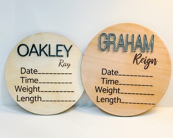Birth Stats Wood Sign Birth Announcement Sign Baby Wooden - Etsy