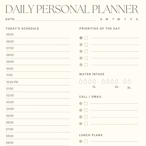 5am Weekly Planner - Etsy