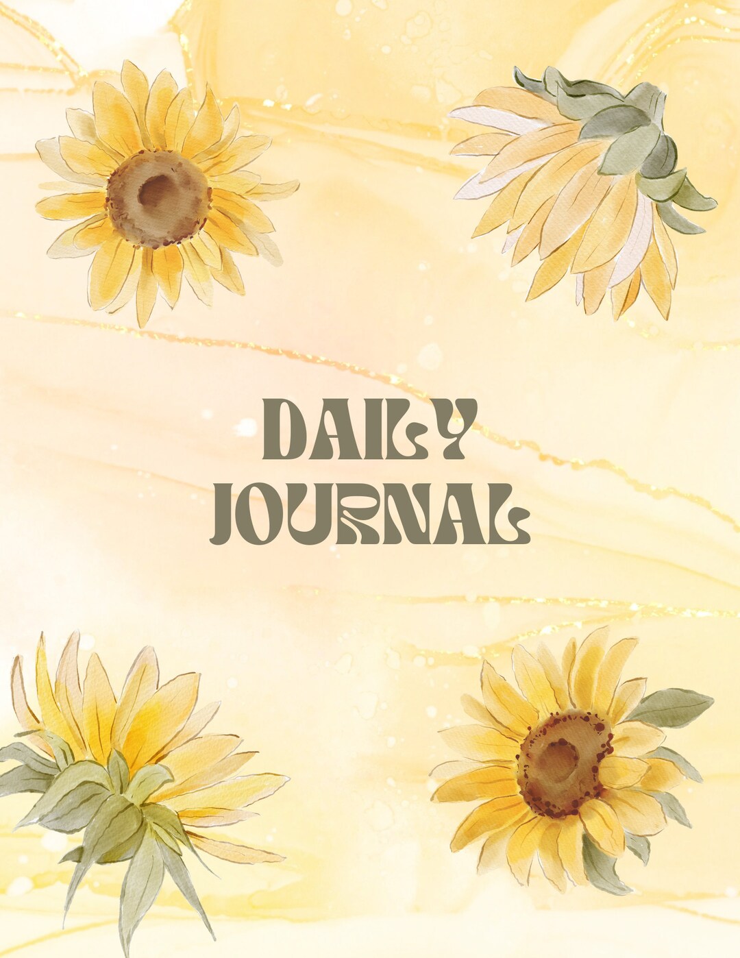 Journal, Sunflower, Printable Journal, Blank Journal, 8 1/2 X 11. See ...