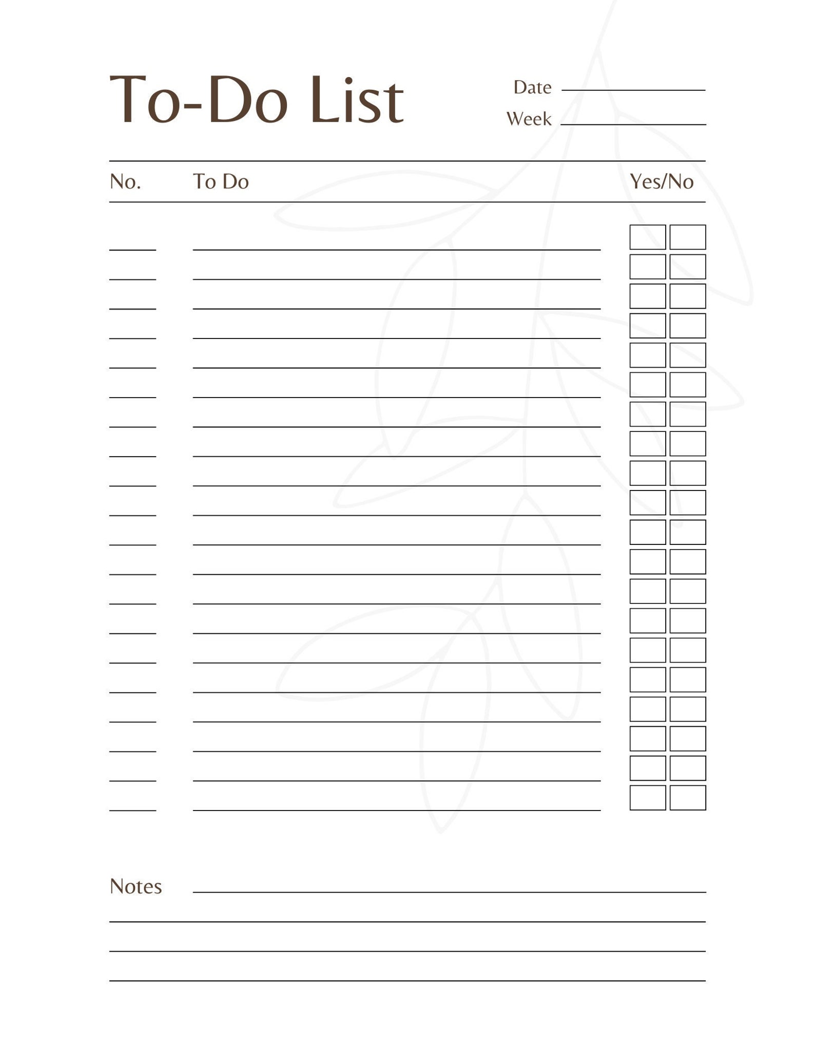 To-do List, To-do, Black & White, 1 Page - Etsy